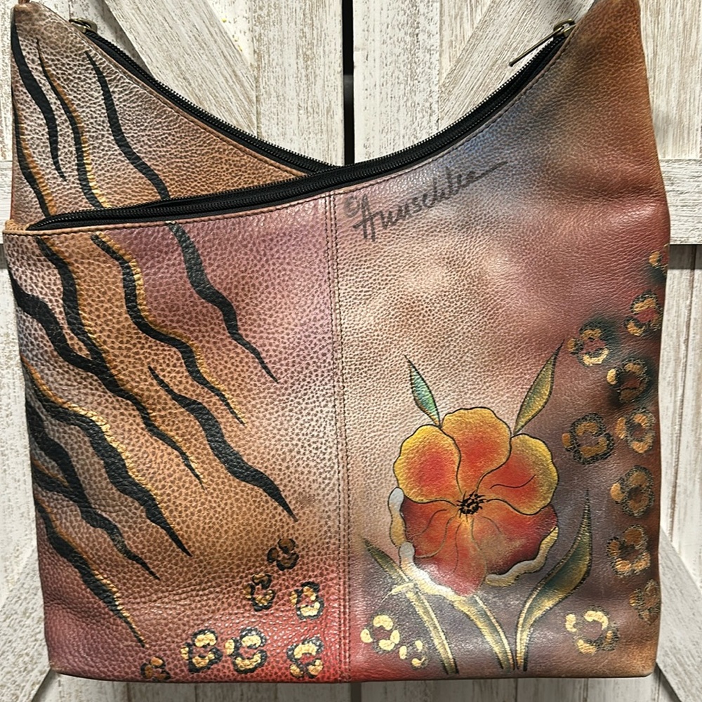 Anuschka Genuine Leather Shoulder Bag - Gem